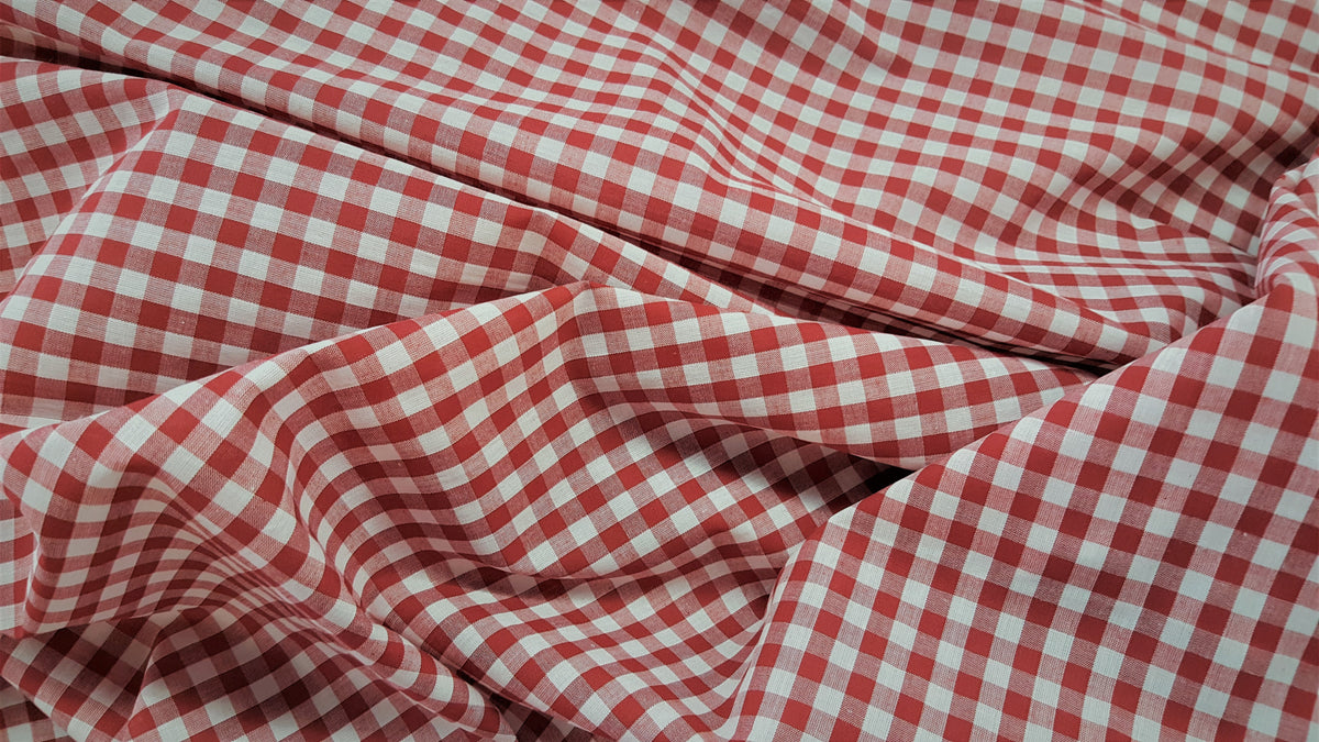 1/4" Red Gingham Fabric – In-Weave Fabric
