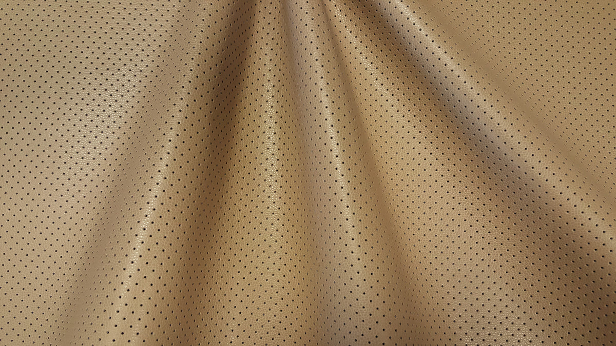 Discount Fabric ULTRA LEATHER Promessa Perforated Barley Upholstery ...